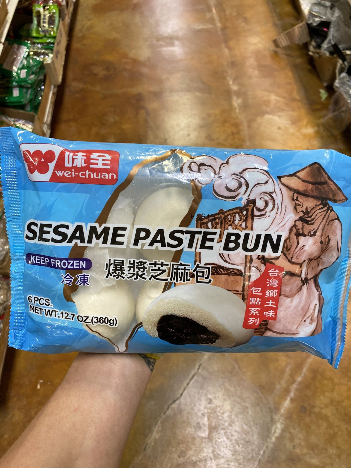 Wei Chuan Sesame Paste Bun, 6pc — Eastside Asian Market
